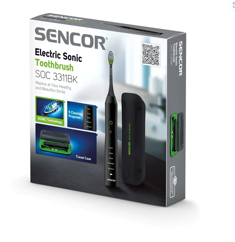 UTC . Sencor Toothbrush- Sonic Technology- with Smart Travel Case, 10007575